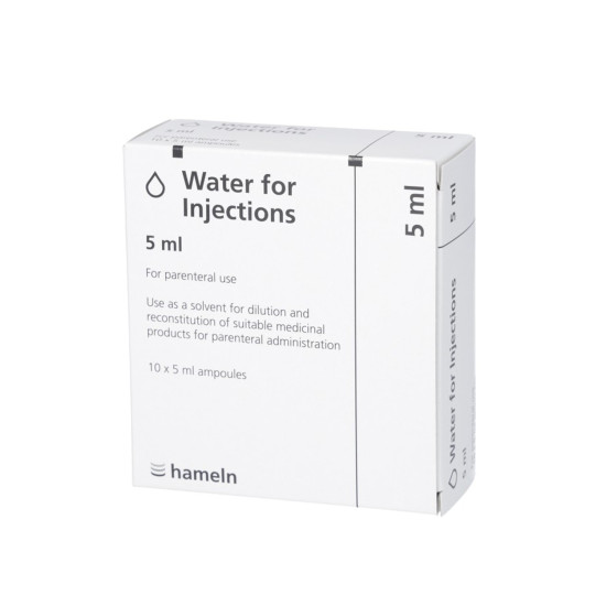 Water for Injections BP - 10 x 5ml Ampoules