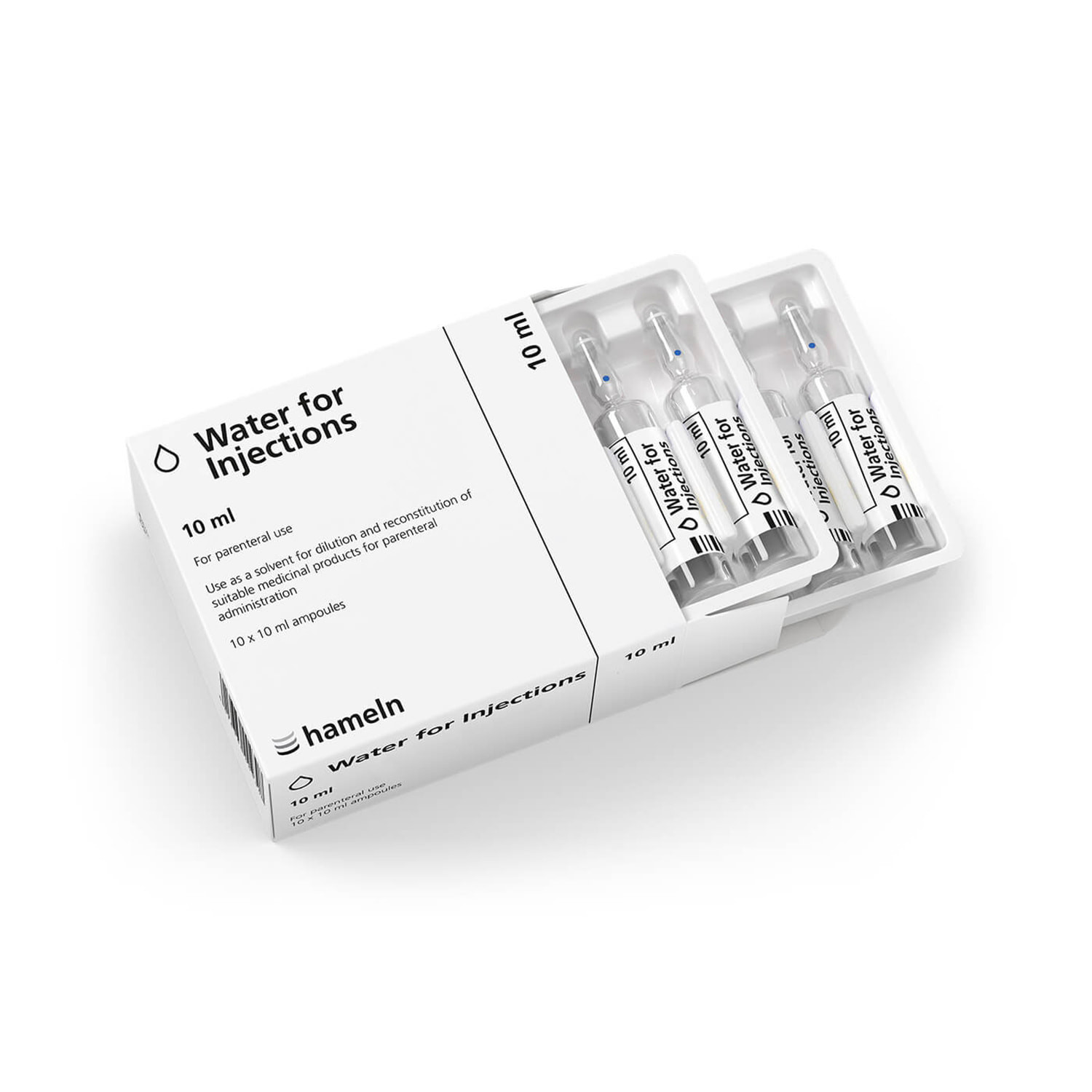 Water for Injections BP - 10 x 10ml Ampoules